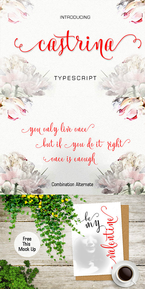 Castrina Typescript + Bonus - Free Font