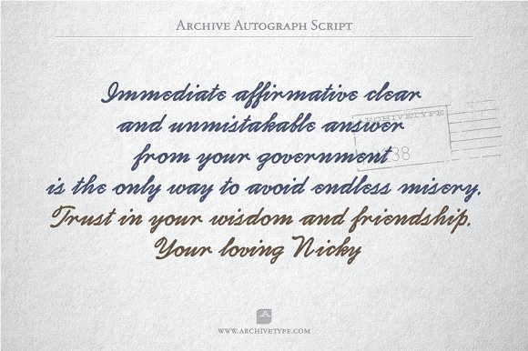 Archive Autograph Script - Free Font