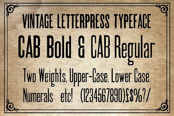 CAB Letterpress font - Free Font