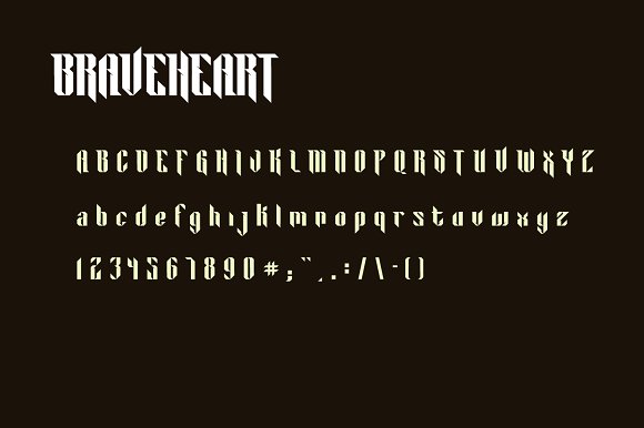 BRAVEHEART Blackletter Font - Free Font