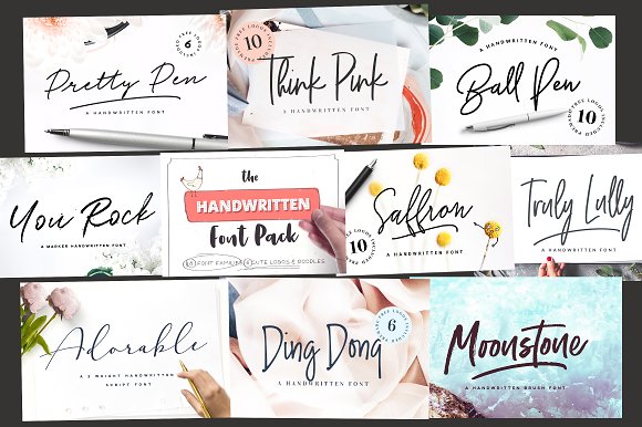 Handwritten Font Bundle - Free Font