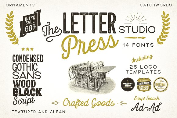 Letterpress Studio (Bundle) - Free Font