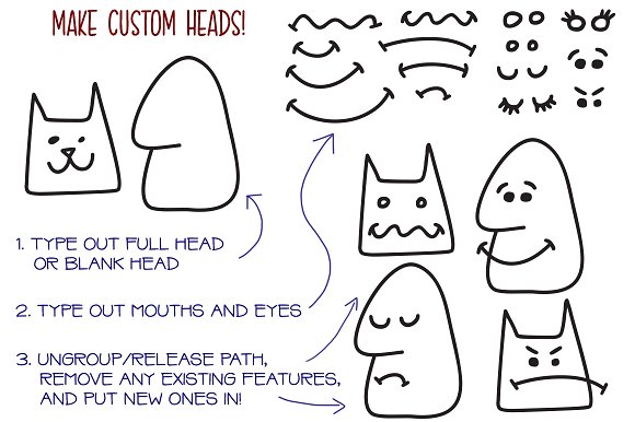 Kookyheads - a dingbat doodle font! - Free Font