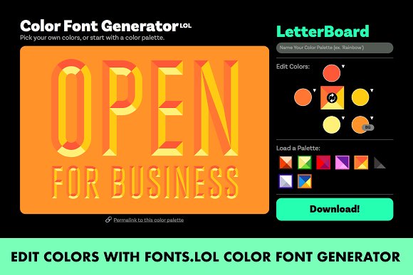 LetterBoard: Opentype-SVG Color Font - Free Font