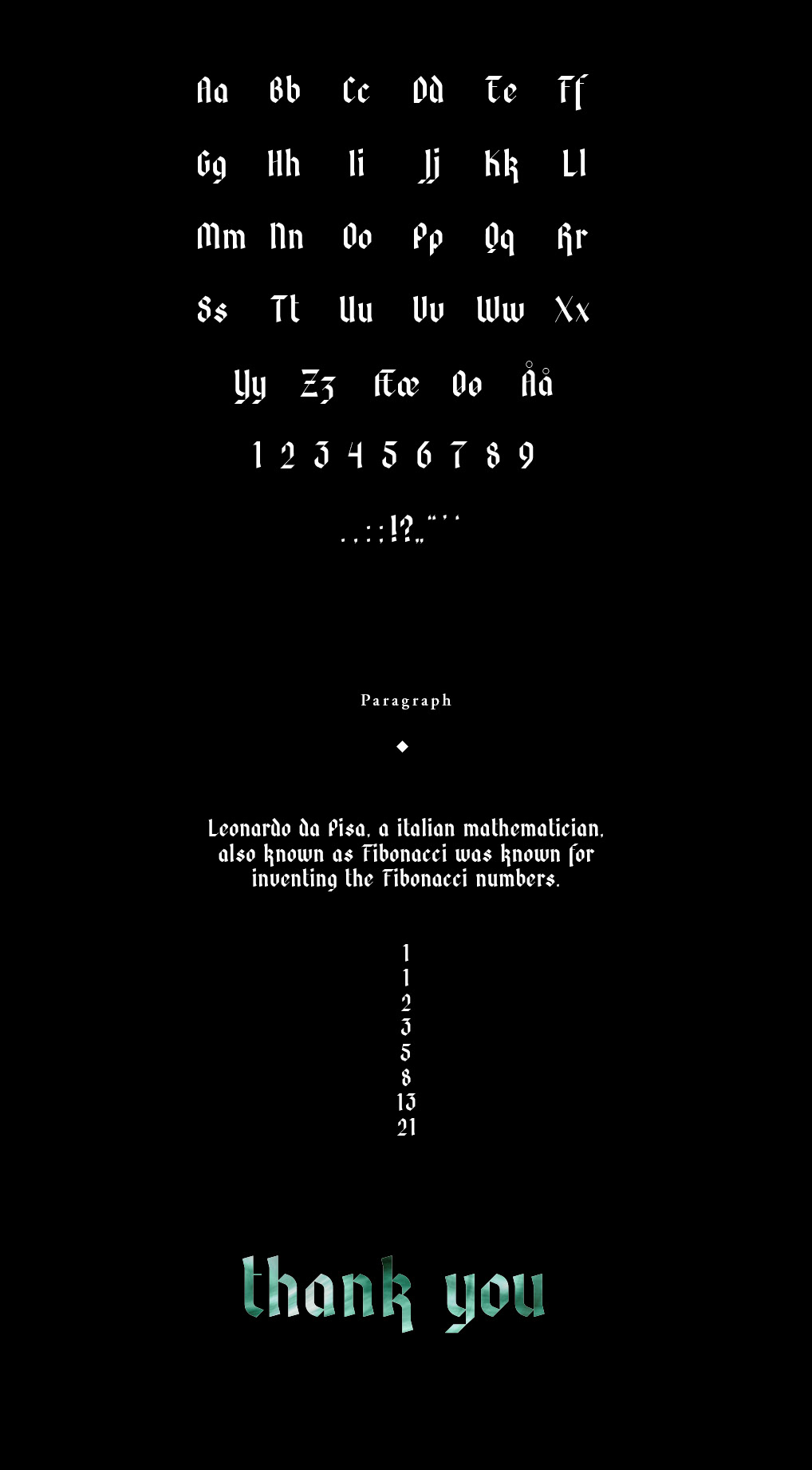 Fibonacci Fraktur Font - Free Font