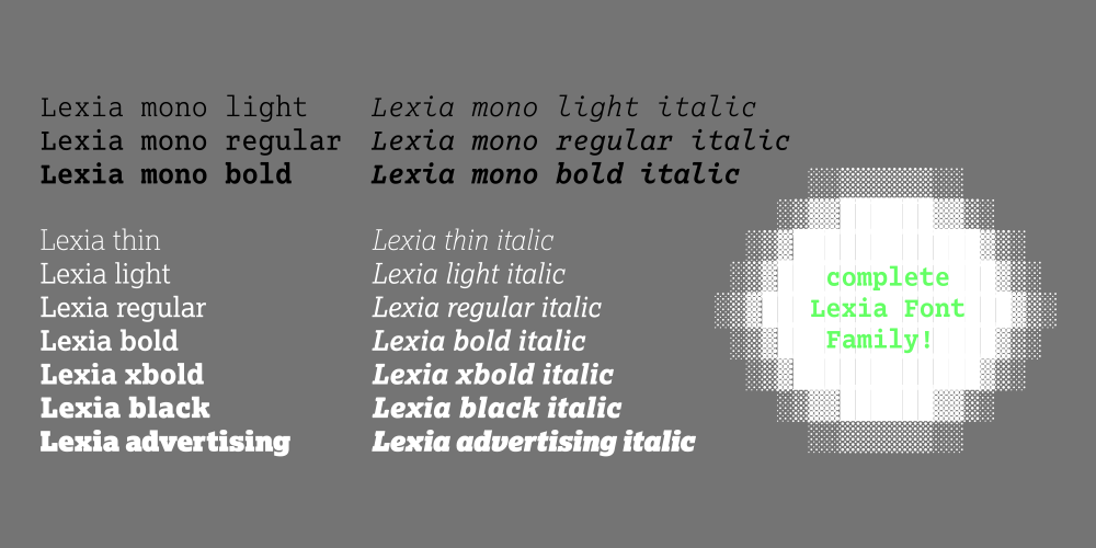 Lexia Mono Font Family - Free Font