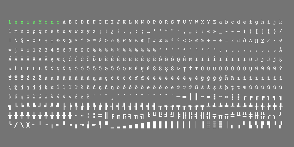 Lexia Mono Font Family - Free Font
