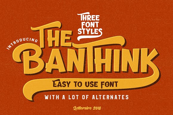 The Banthink - 3 Font Styles - Free Font