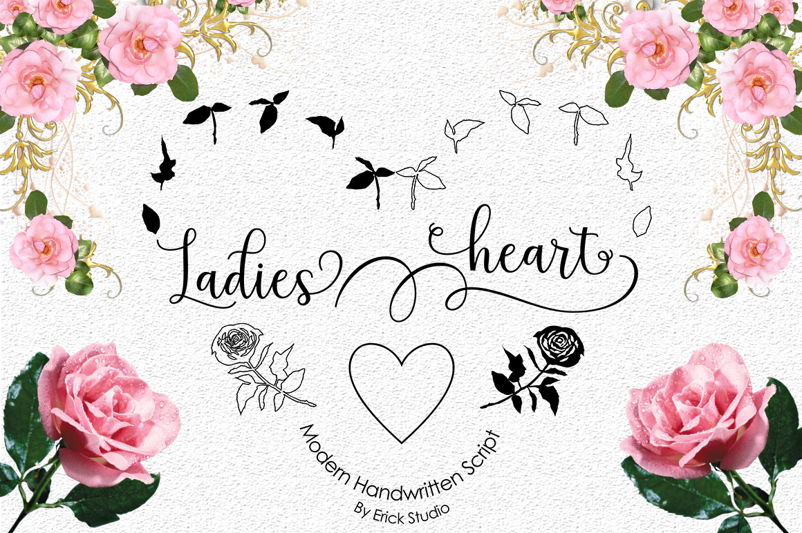 Ladies heart Script Font - Free Font