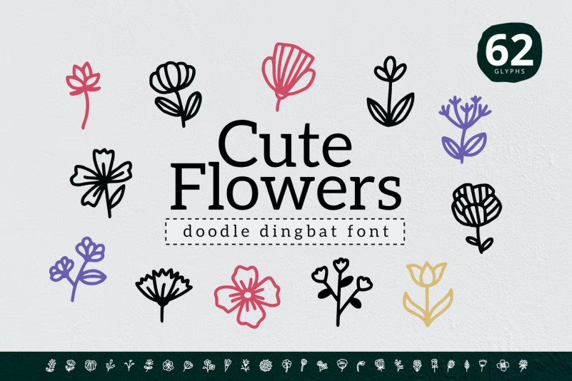 Cute Flowers Font - Free Font