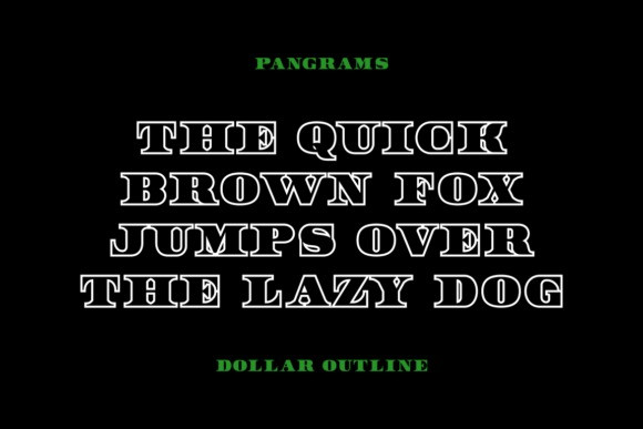 Dollar Outline Font - Free Font