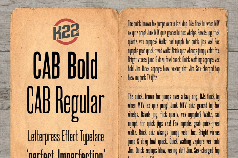 CAB Letterpress font - Free Font
