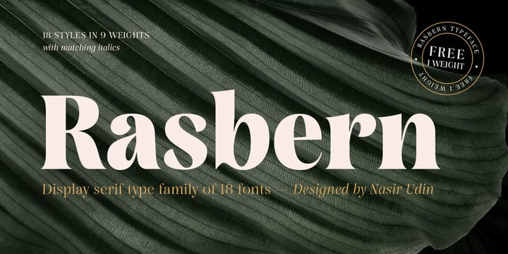 Rasbern - 18 Fonts - Free Font