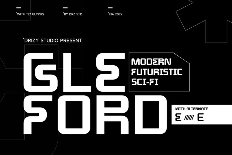 Gleford - Modern Sci-fi Font - Free Font