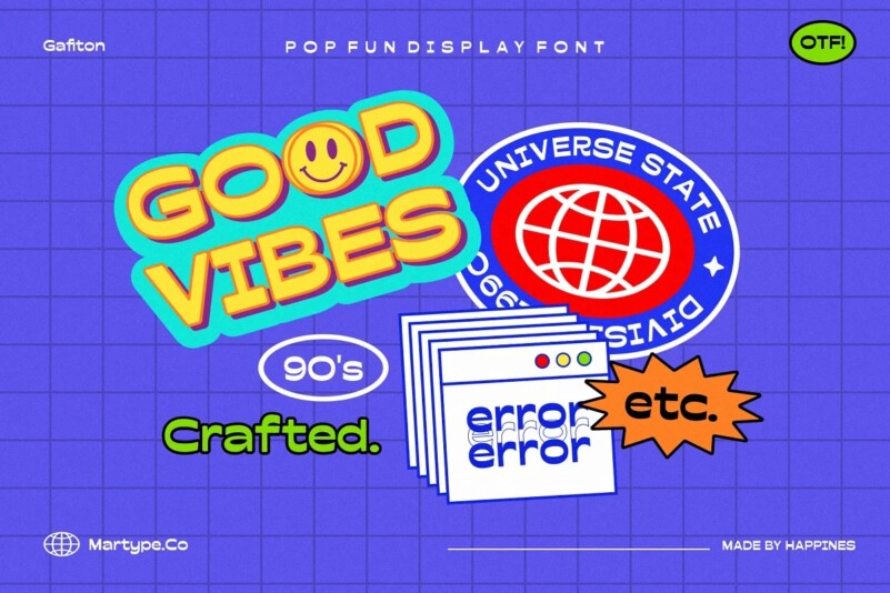 Gafiton - Pop Fun Display Font - Free Font