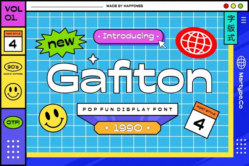 Gafiton - Pop Fun Display Font - Free Font