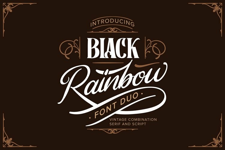 Black Rainbow | Font Duo Vintage Serif and Script - Free Font