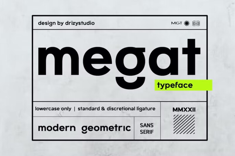 Megat - Modern Geometric Font - Free Font