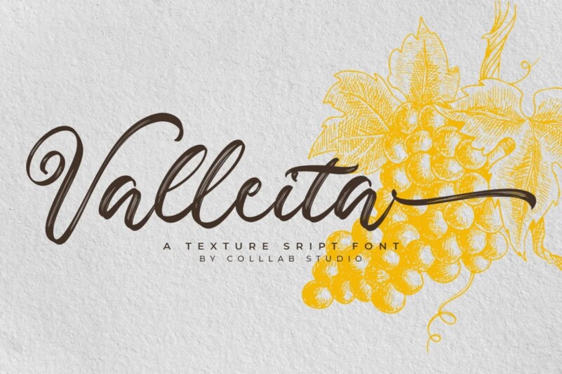 Valleita Script - A Textured Script Font - Free Font