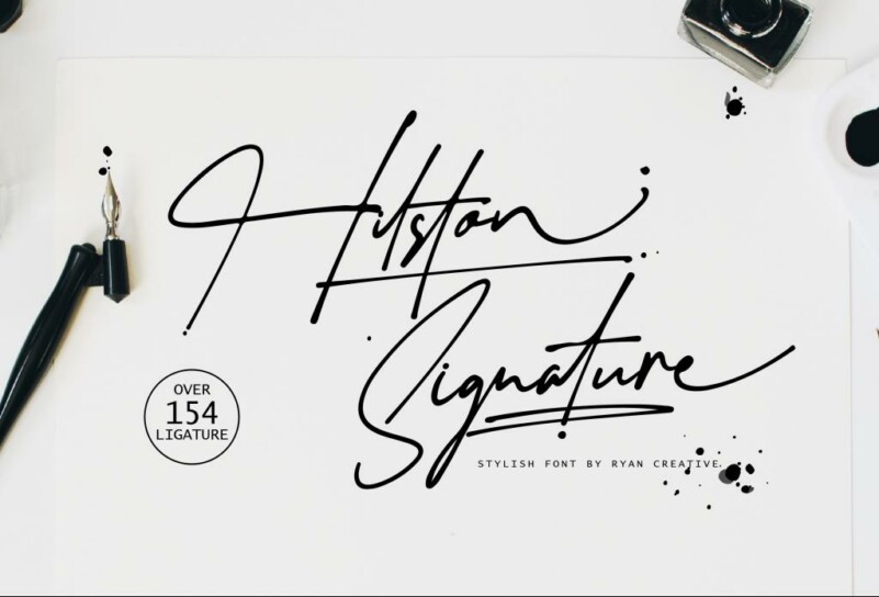Hilston - Signature font script - Free Font