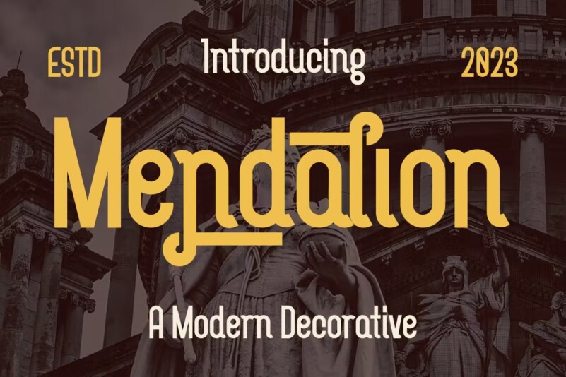 Mendalion - A Modern Decorative Font - Free Font