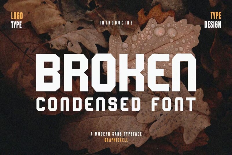 Broken Condensed Sans Serif Font Typeface - Free Font