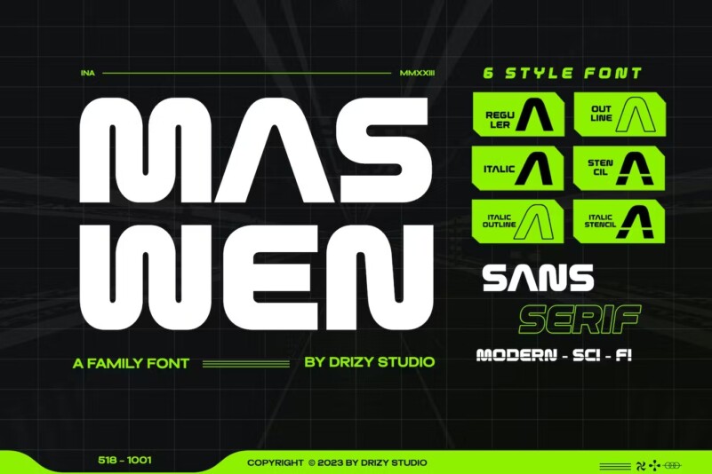 Maswen - Modern Display Font Family - Free Font