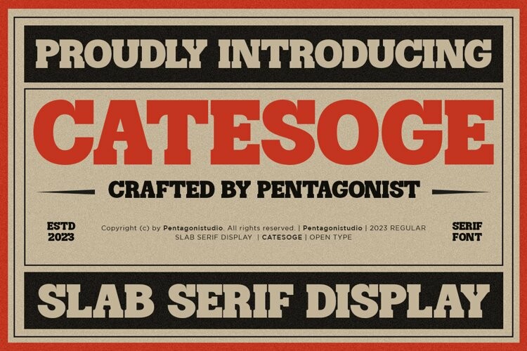 Catesoge | Retro Slab Font - Free Font