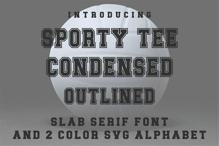 Sporty Tee Condensed Outlined Font - Free Font