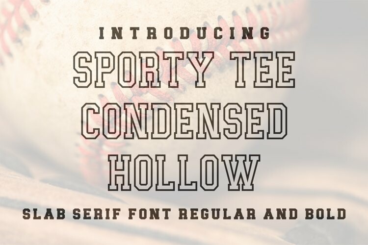 Sporty Tee Condensed Hollow - Free Font