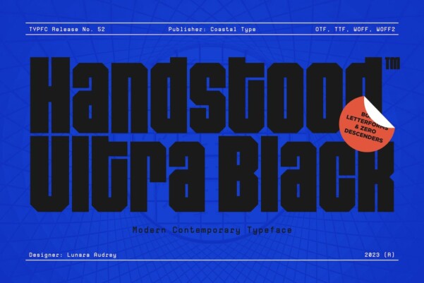 Handstood Ultra Black Font - Free Font