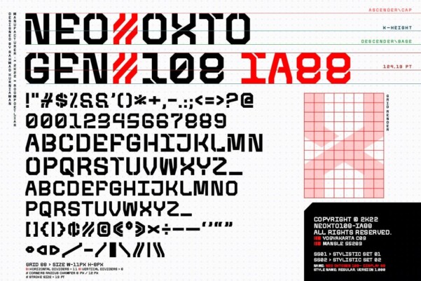 Neo Oxtogen 108 Font - Free Font