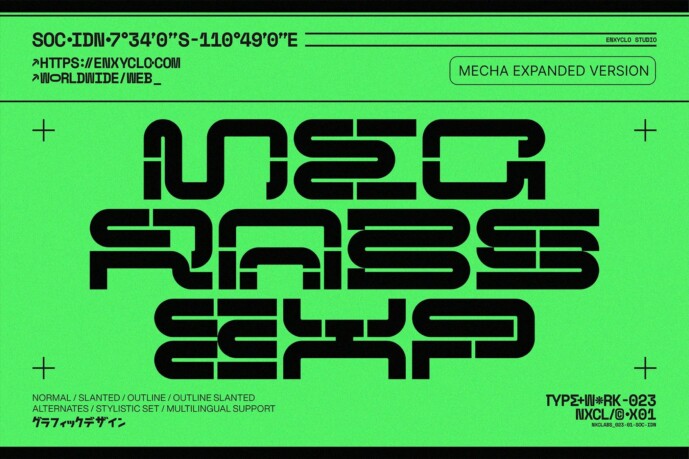 NCL Megrabs Mecha Expanded Font - Free Font