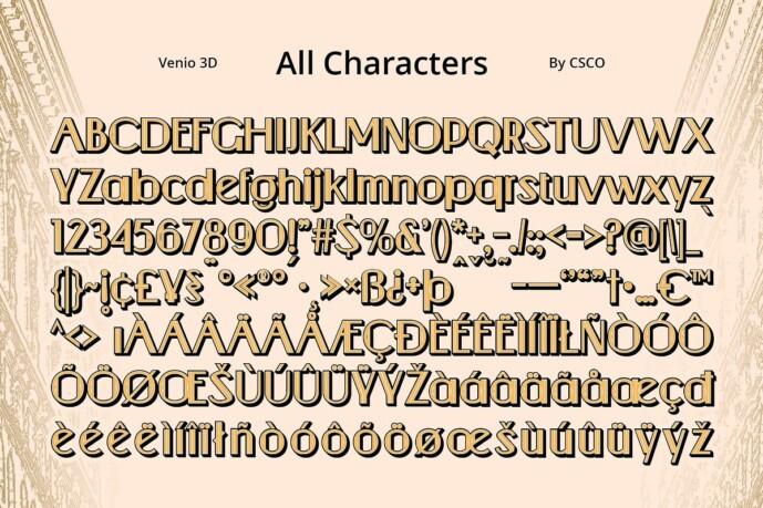 Venio 3D Font - Free Font