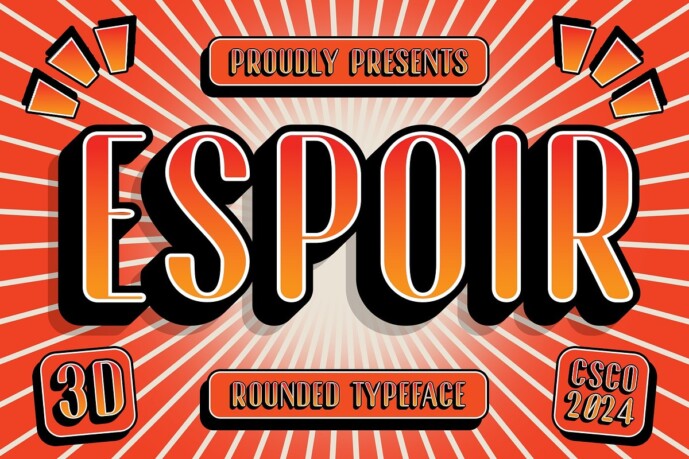 Espoir Rounded 3D Font - Free Font