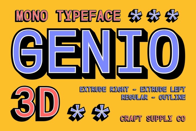 CS Genio Mono 3D Font - Free Font