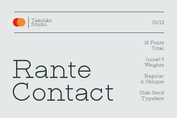 Rante Contact Font Family - Free Font