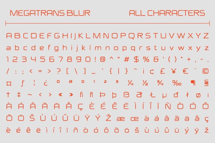Megatrans Blur Font - Free Font