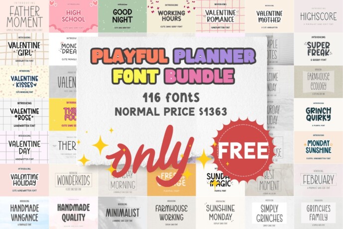Playful Planner Font Bundle - Free Font