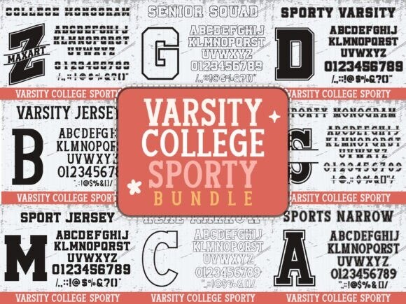 Varsity College Sporty Bundle Font - Free Font