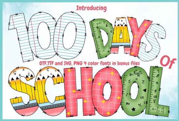 100 Days of School Font - Free Font