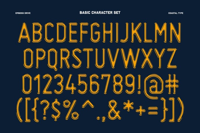 Emboss Drive Font - Free Font
