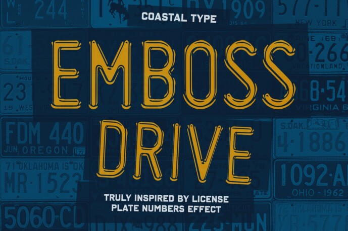 Emboss Drive Font - Free Font