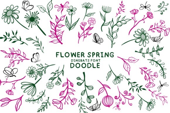 Flower Spring Doodle Font - Free Font