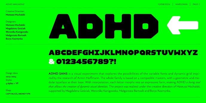 Adhd Sans Font Family - Free Font