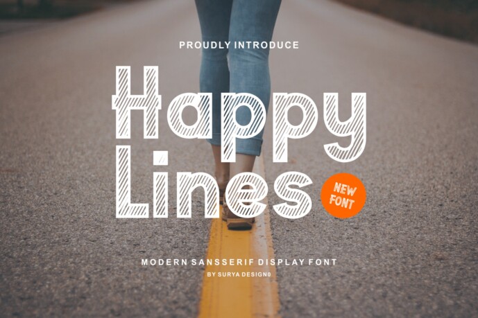 Happy Lines Font - Free Font