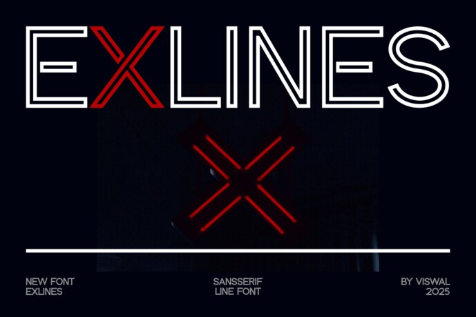 Exlines Modern Line Font - Free Font
