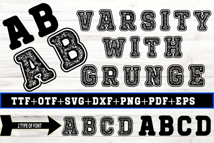 Varsity with Grunge Font - Free Font