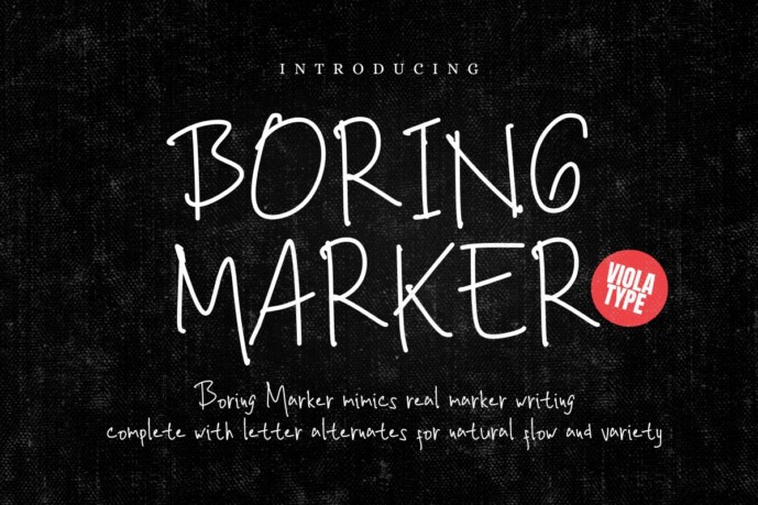 Boring Marker Font - Free Font