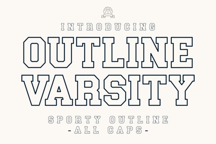 Outline Varsity Font - Free Font